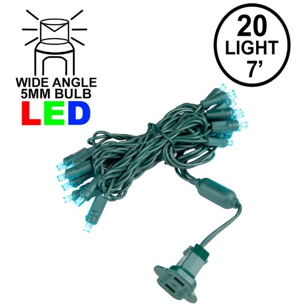 20 Light Teal LED Christmas Light Set - Novelty Lights IncNovelty ...