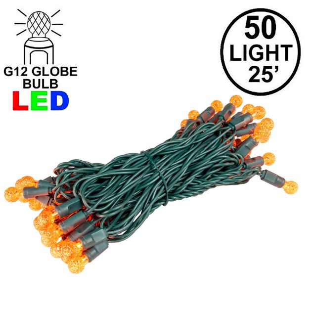 6" Spacing G12 Orange LED Christmas Lights - Novelty LightsNovelty ...