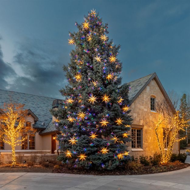24″ LED Moravian Star – Red Metallic | Outdoor & Indoor Decorative Star ...
