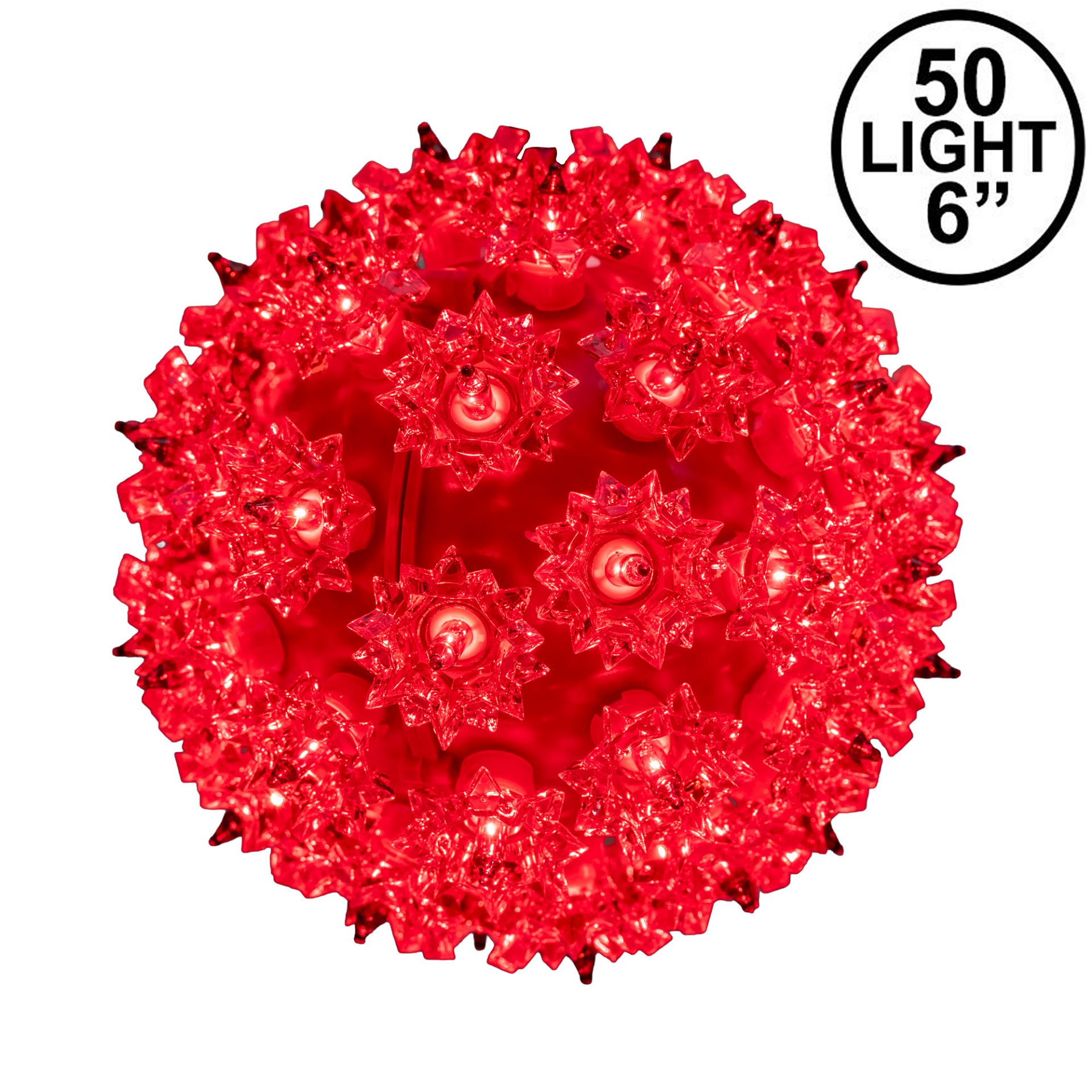 Red 6" Starlight Sphere 50 Light Mini Christmas Light BallNovelty ...